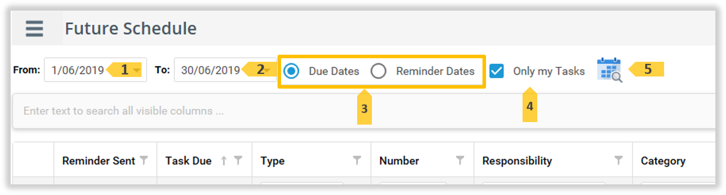 Set a From Date Range using the From Date 1 selector.