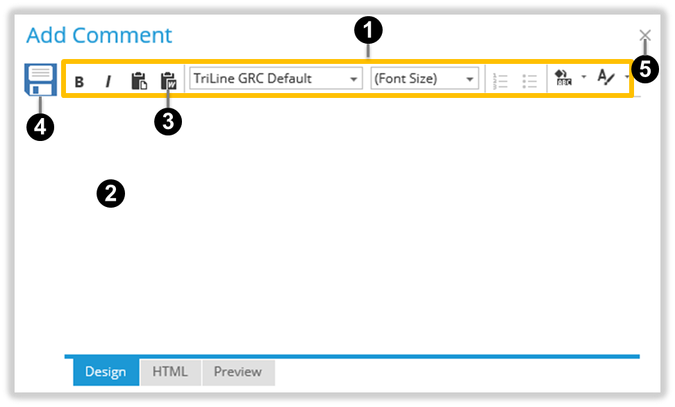 'Add Comment' popup window