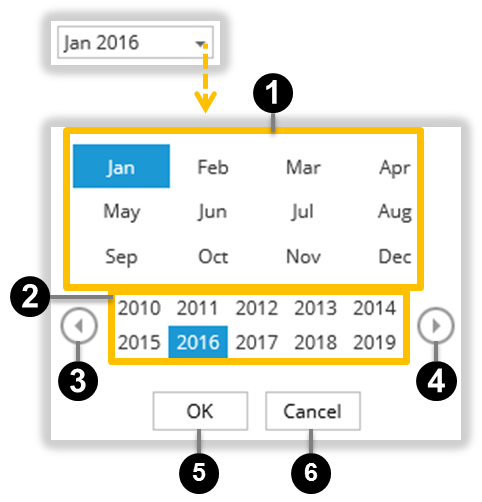 Month/Year Selector