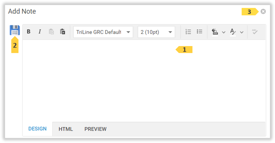 The 'Add Note' window