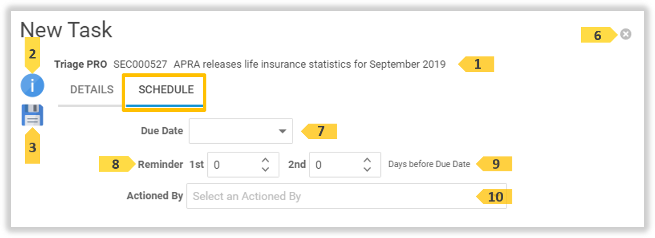 The 'New Task Schedule' tab
