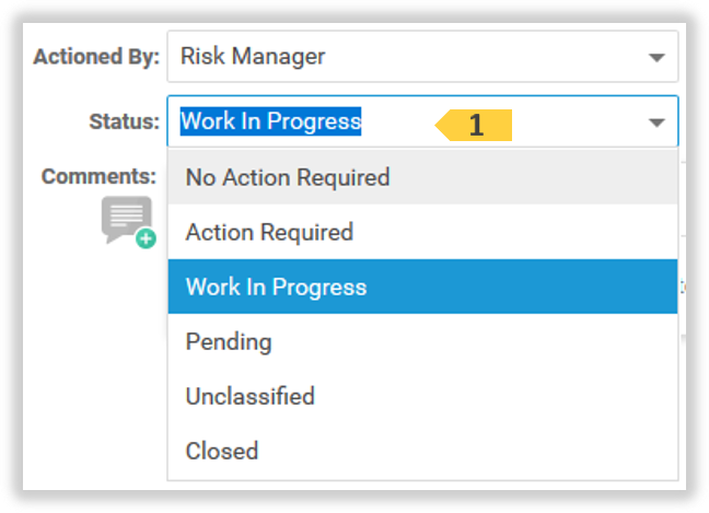 Note: On completion of this task, this Status will be applied to the ...